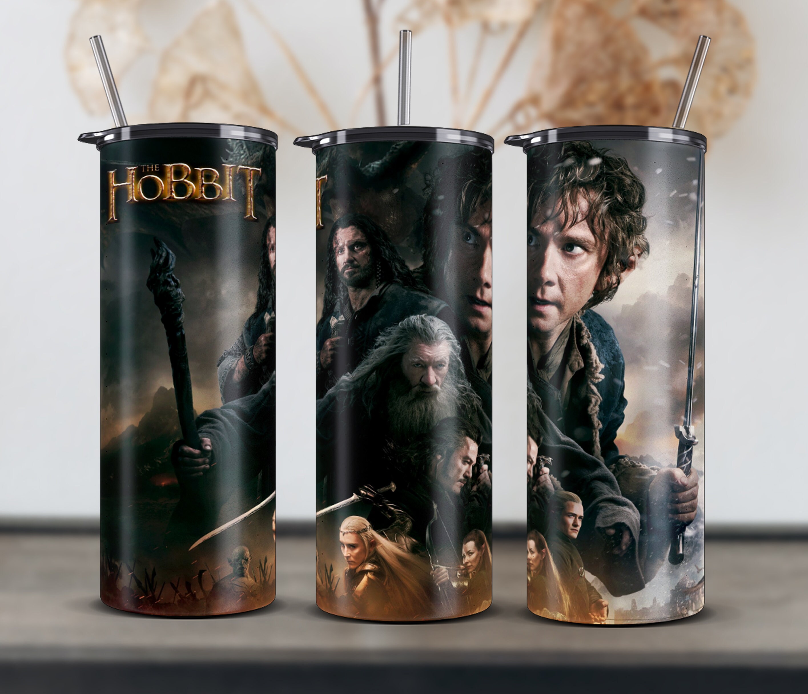 THE HOBBIT KIT Martin Freeman-bilbo Bolsón 4 Tumbler Wrap Cartoon 20oz ...
