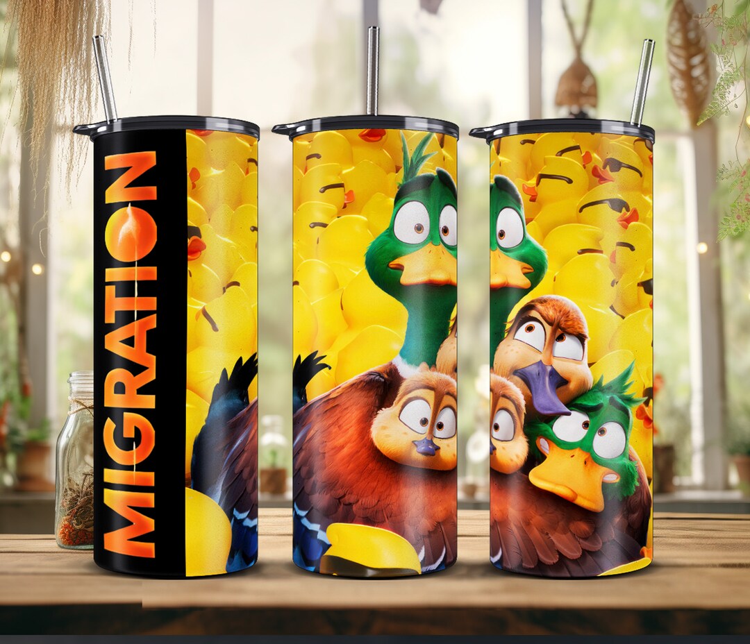 MIGRATION MOVIE 2023 B Duck Patos 1 Tumbler Wrap Cartoon 20oz Skinny ...