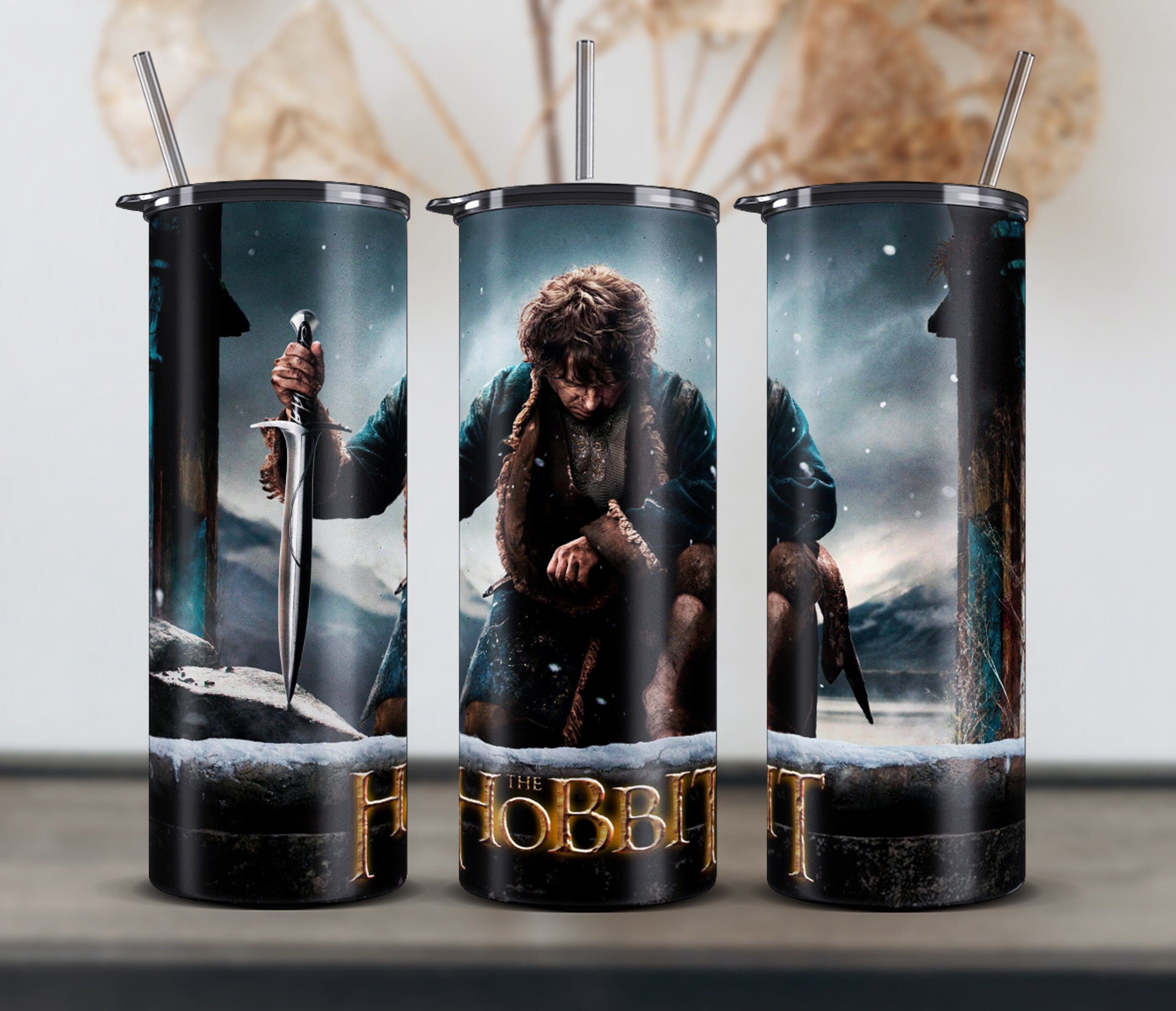 THE HOBBIT KIT Martin Freeman-bilbo Bolsón 4 Tumbler Wrap Cartoon 20oz ...