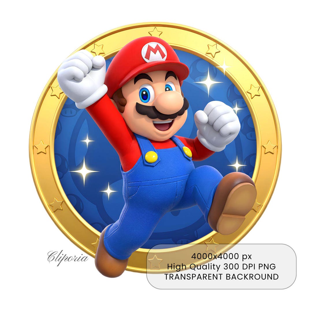 Super Mario PNG Digital Download - Transparent Graphics for Crafting ...