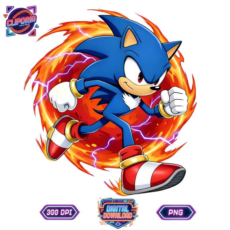 Sonic Running PNG, Blue Speed Hedgehog Cartoon Clipart, Fire Energy ...