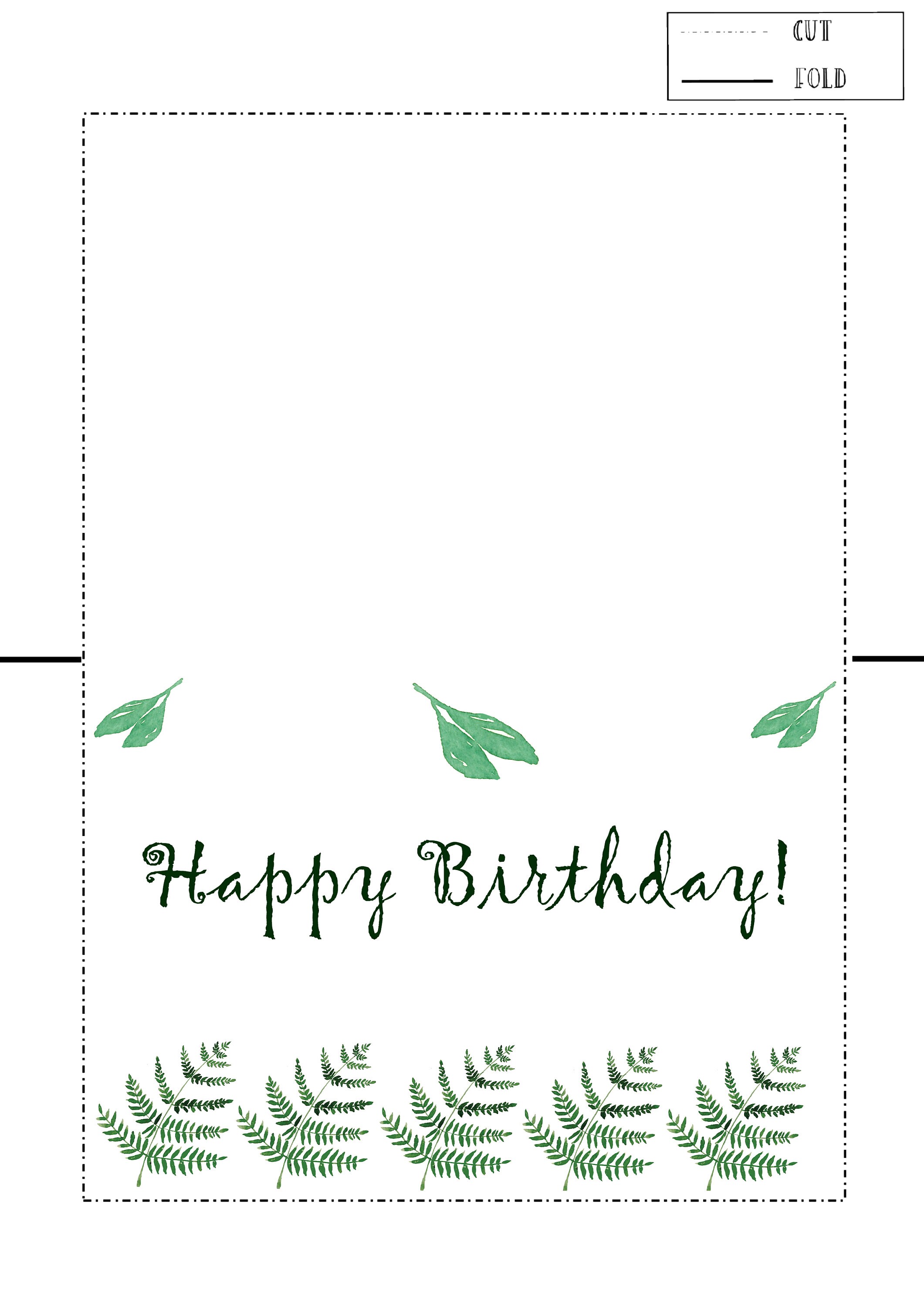 Printable Greenery Birthday Card Digital Greeting Card Elegant - Etsy