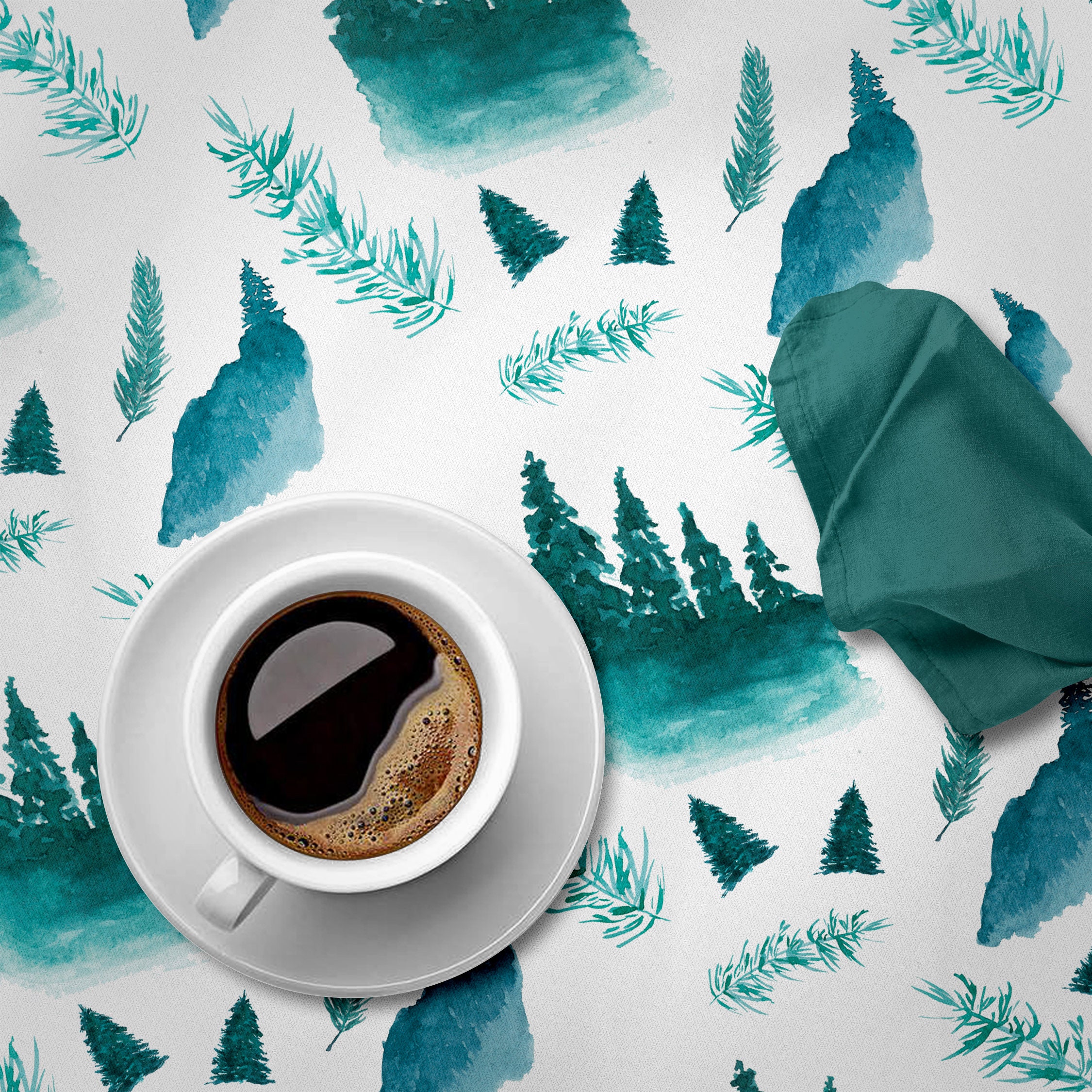 Watercolor Misty Forest Clipart & Seamless Patterns Watercolor - Etsy