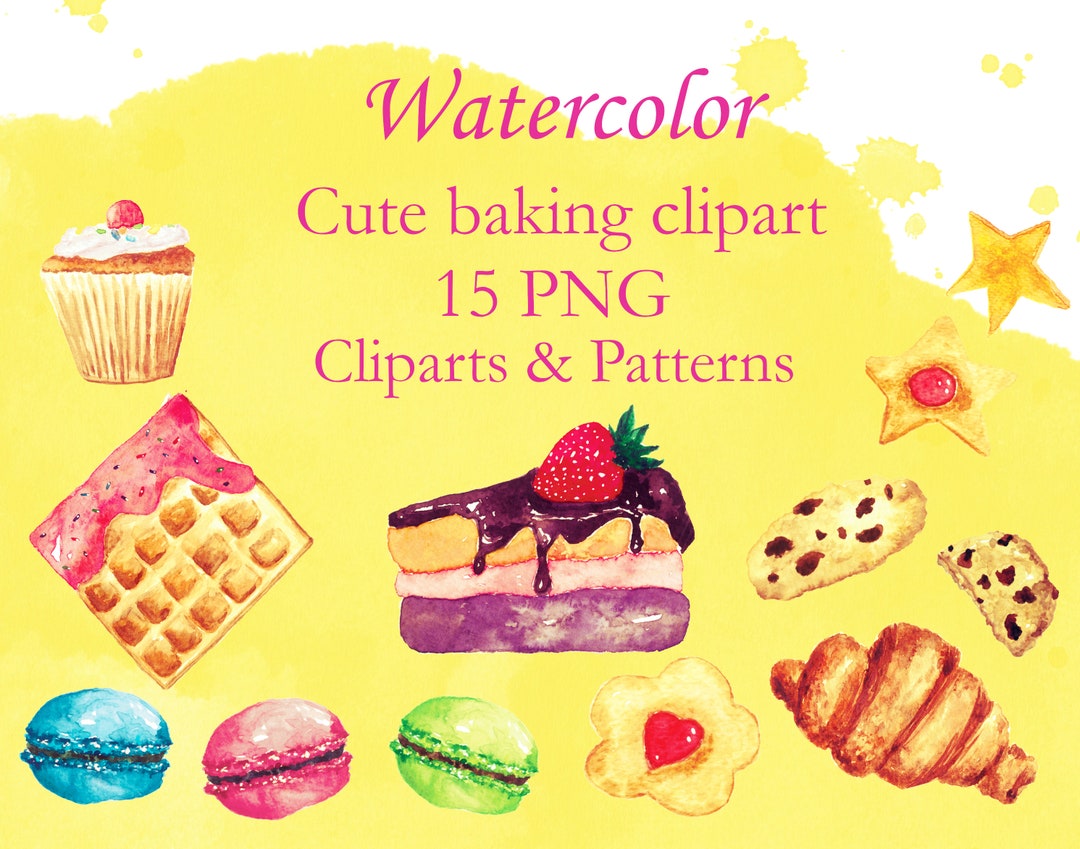 Baking Clipart Cute Home Bakery Png Hand Painted Sweet Pastry Hand ...