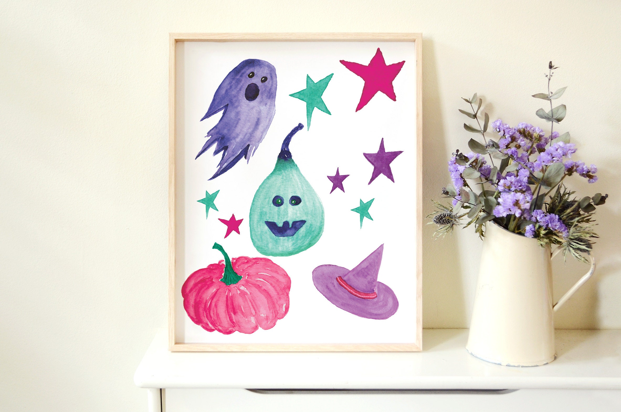 Cute Halloween Clipart Kawaii Halloween PNG Pastel Watercolor - Etsy