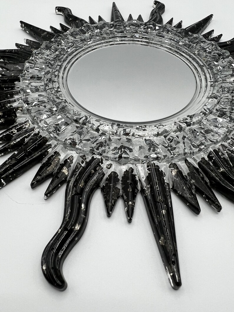 Wall Mirror, Sunburst Mirror, Starburst Wall Mirror, Black Tipped Wall ...