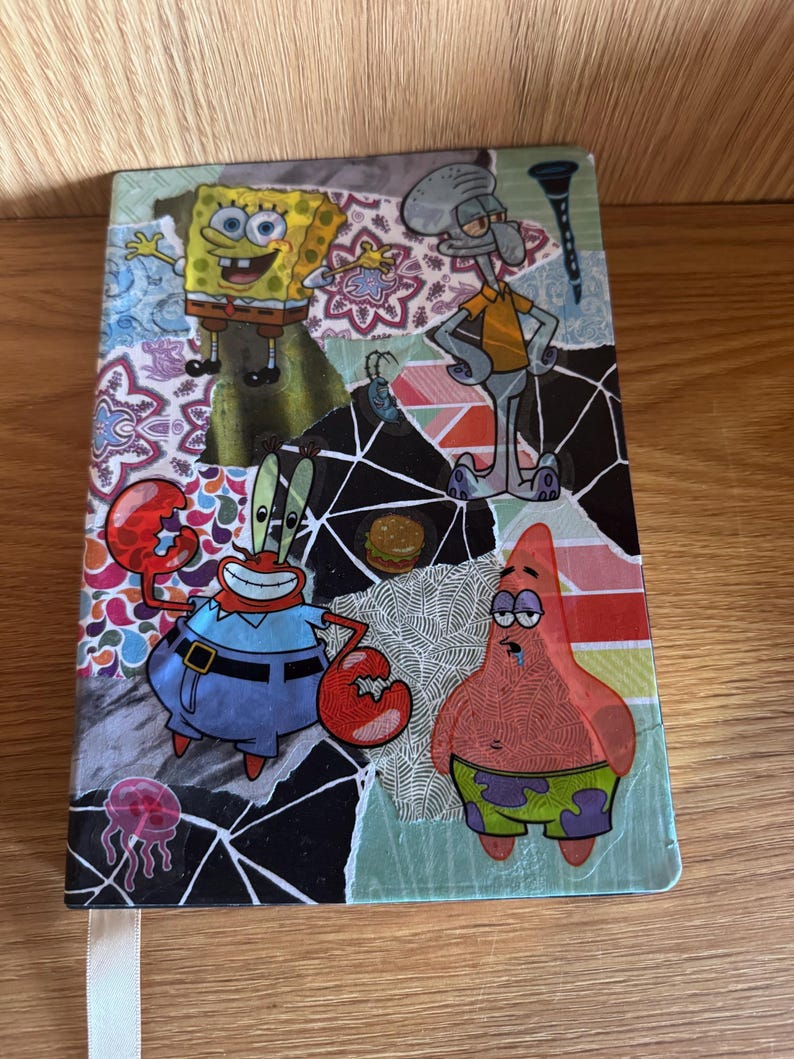 Spongebob Themed Collage Lined Journal Notebook - Etsy