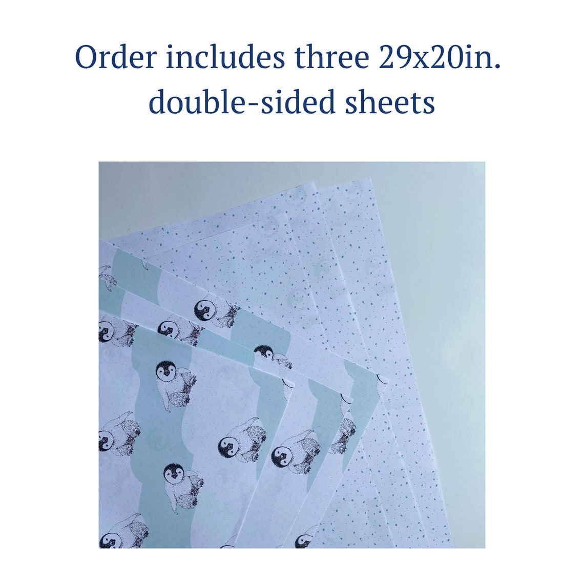 Baby Penguin Wrapping Paper Sheets Double-sided Gift Wrap - Etsy