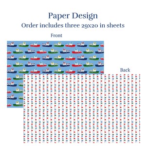 Ferry Boat Wrapping Paper Sheets, Double-sided Gift Wrap, Three 29x20in ...