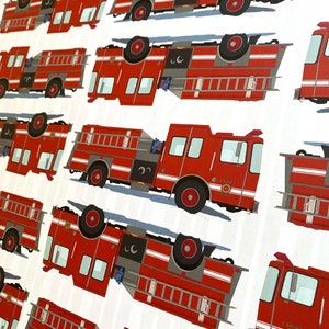 Fire Truck Wrapping Paper Sheets, Double-sided Gift Wrap, 29x20in ...
