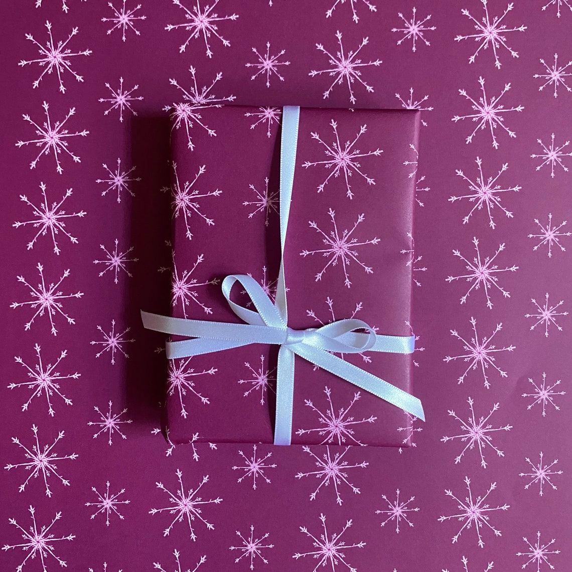 Pink Snowflake Wrapping Paper Sheets Double-sided Gift Wrap - Etsy
