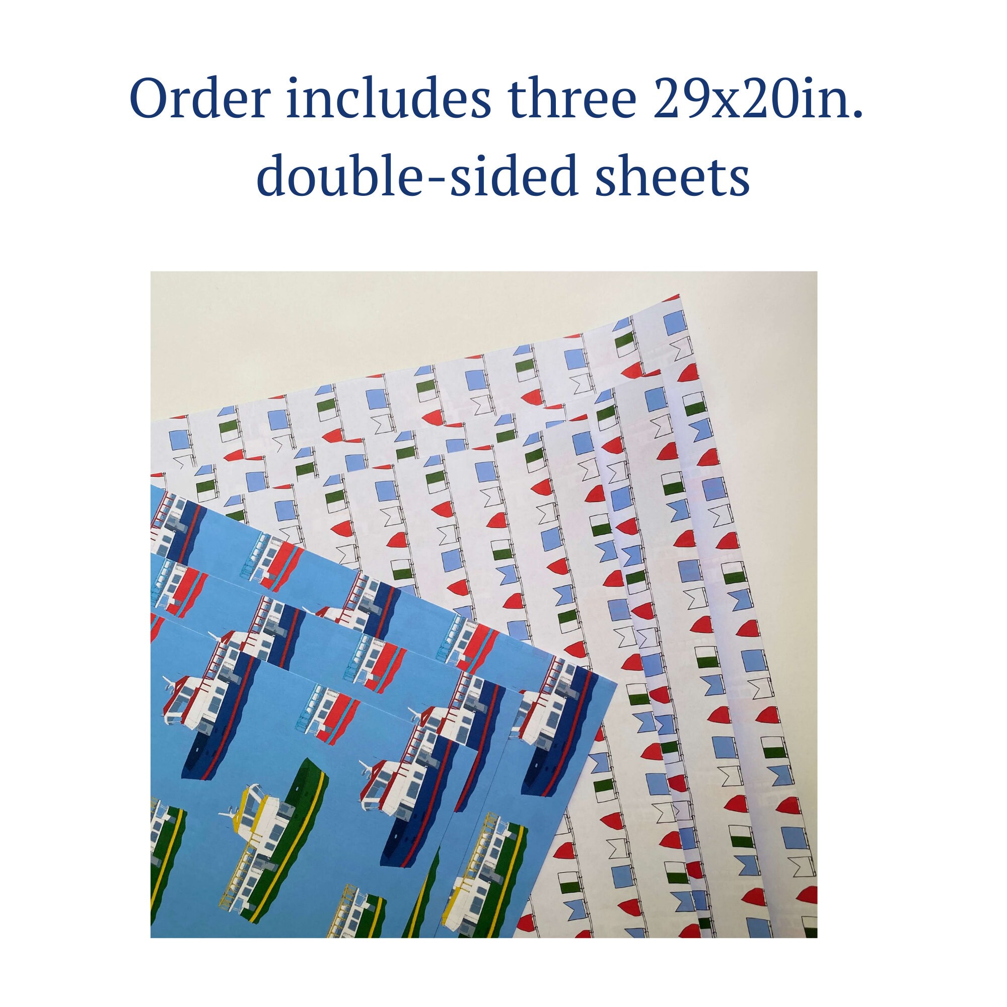 Ferry Boat Wrapping Paper Sheets Double-sided Gift Wrap - Etsy