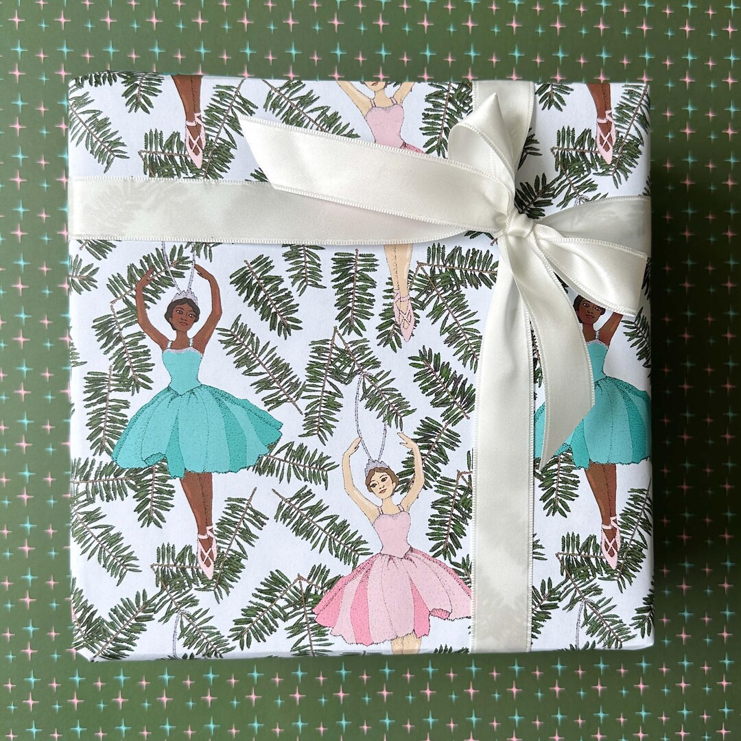 Ballerina Wrapping Paper Ballerina Gift Wrap Girl Christmas Wrapping ...