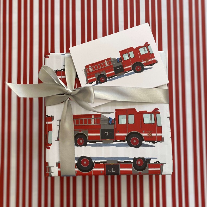 Fire Truck Card Set 5 Cards and Envelopes Greeting Cards | Etsy