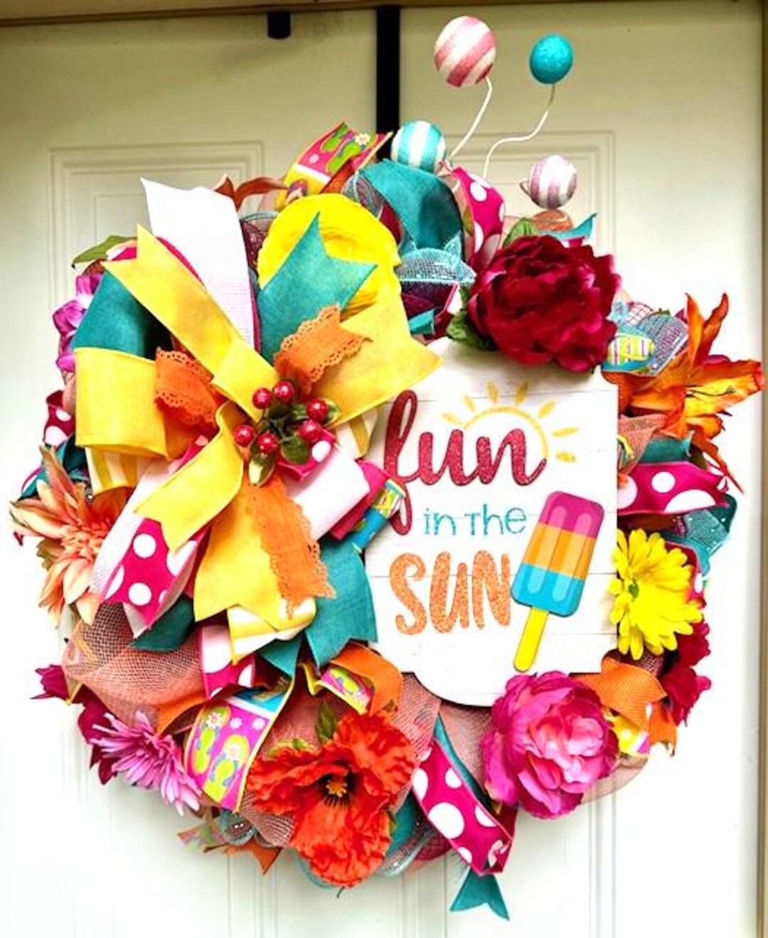 Summer Wreath, Fun in the Sun Wreath, Spring Wreath, Bright Colorful ...
