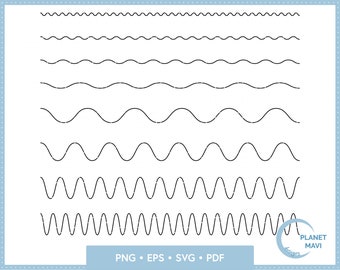 Wavy Line Svg Bundle,Zigzag line svg,squiggly wavy svg frame border ...
