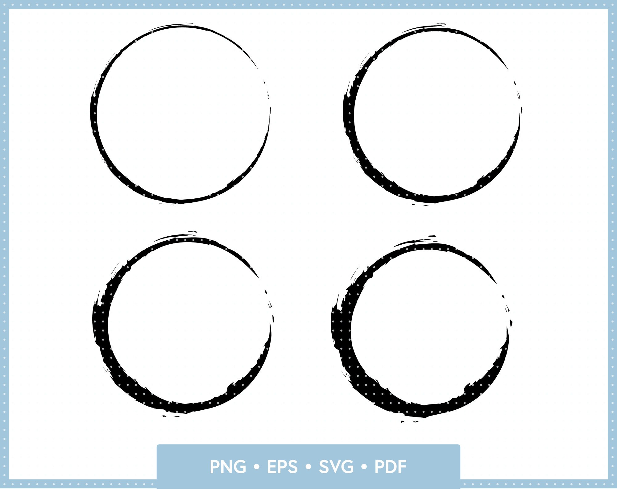 Grunge Circle Outline PNG Circle SVG Distressed Circle Circle Bundle ...