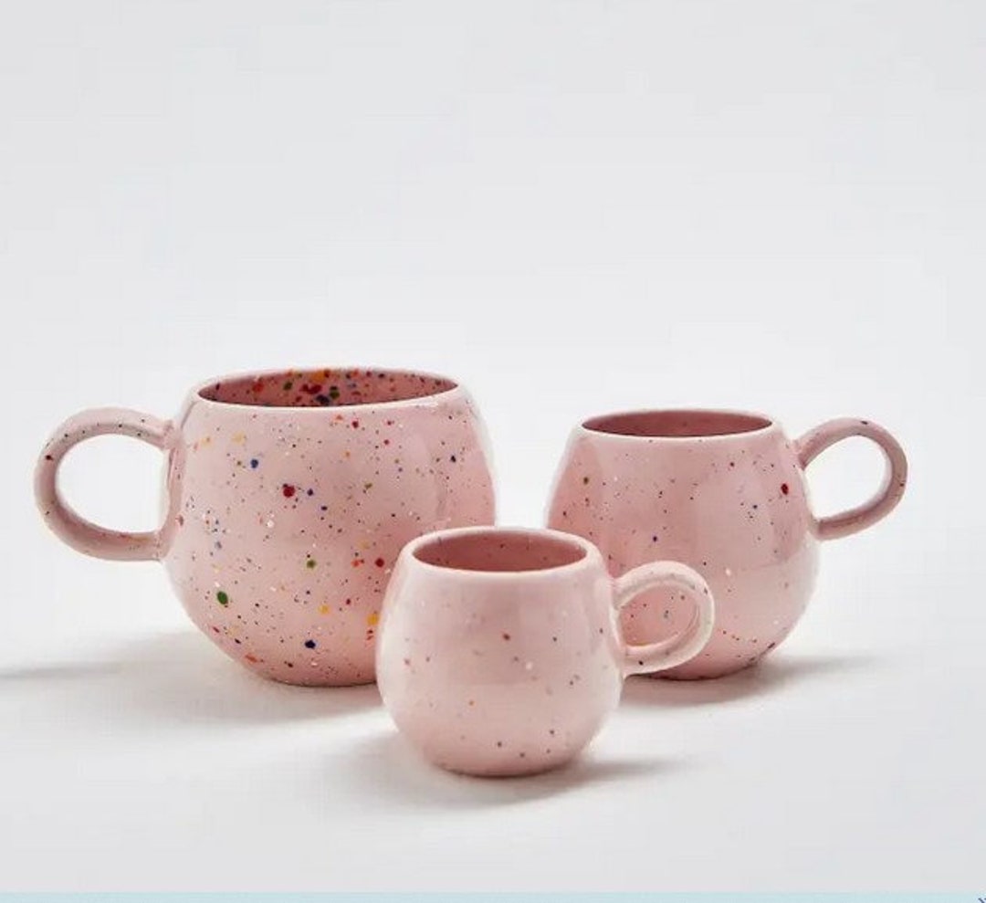 Colorful Ball-shaped Mugs Stoneware Mugs Pink in 3 Sizes - Etsy