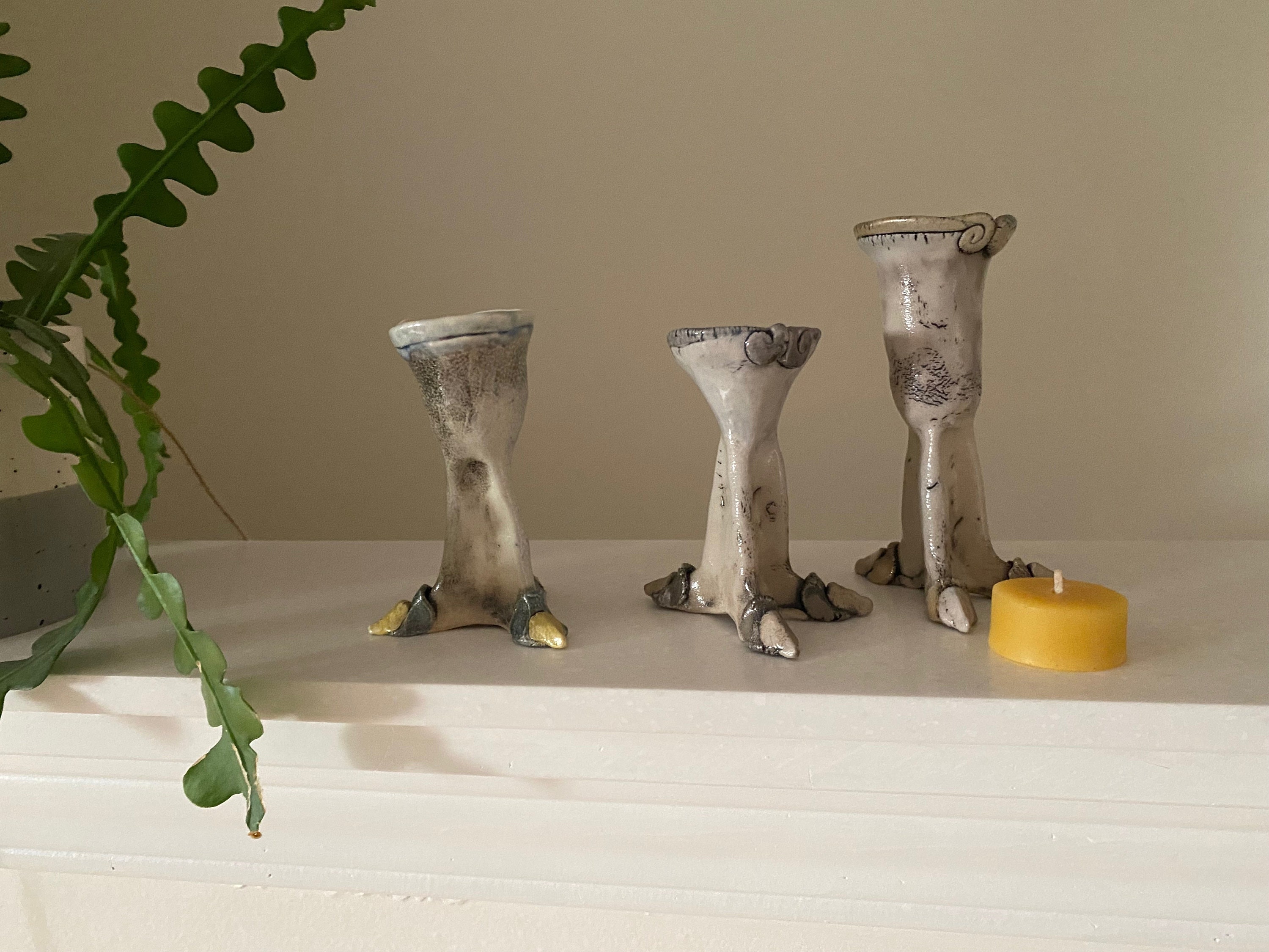 Tim Storey Canadian Pottery, 3 Pieces Signed, Chicken or Dragon Feet ...