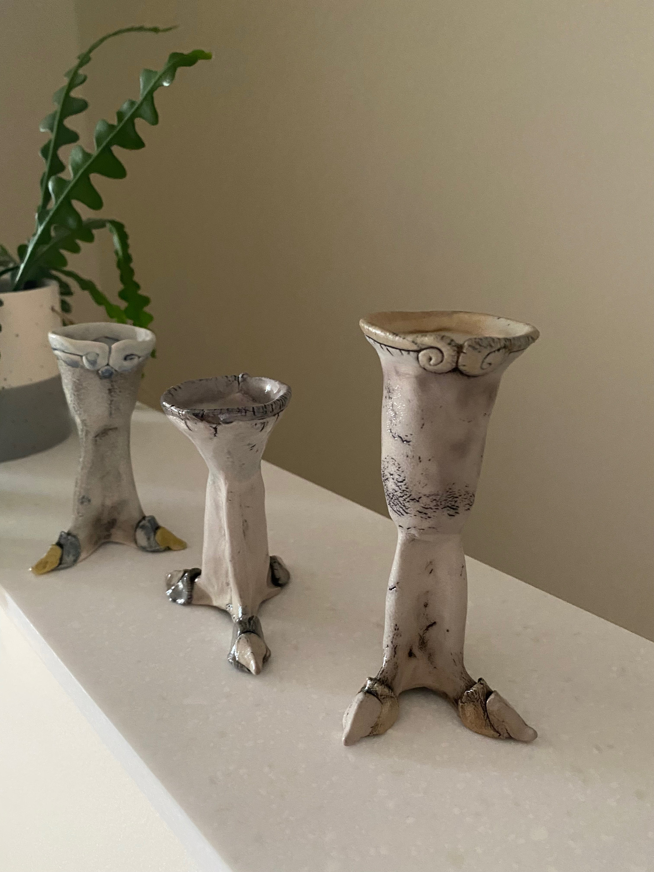 Tim Storey Canadian Pottery, 3 Pieces Signed, Chicken or Dragon Feet ...