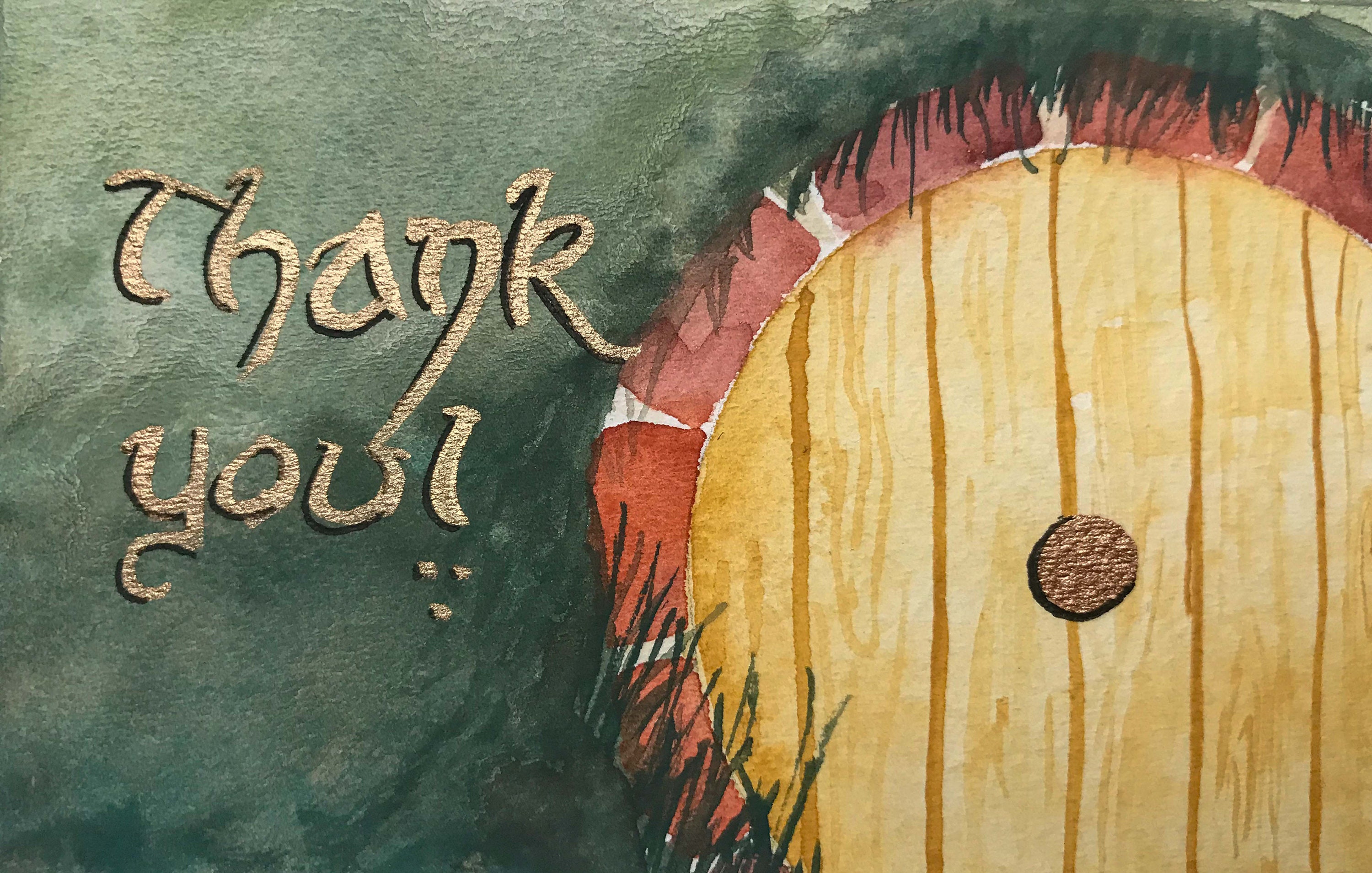 Hobbit Hole Thank You Notes Lord of the Rings Inspired Cards Printable ...