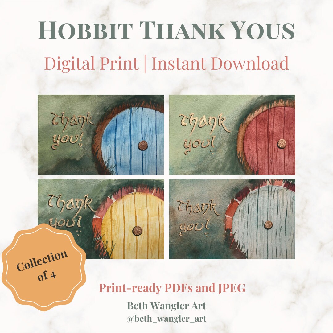 Hole in the Ground Thank You Notes | Tolkien Fantasy Book Inspired ...