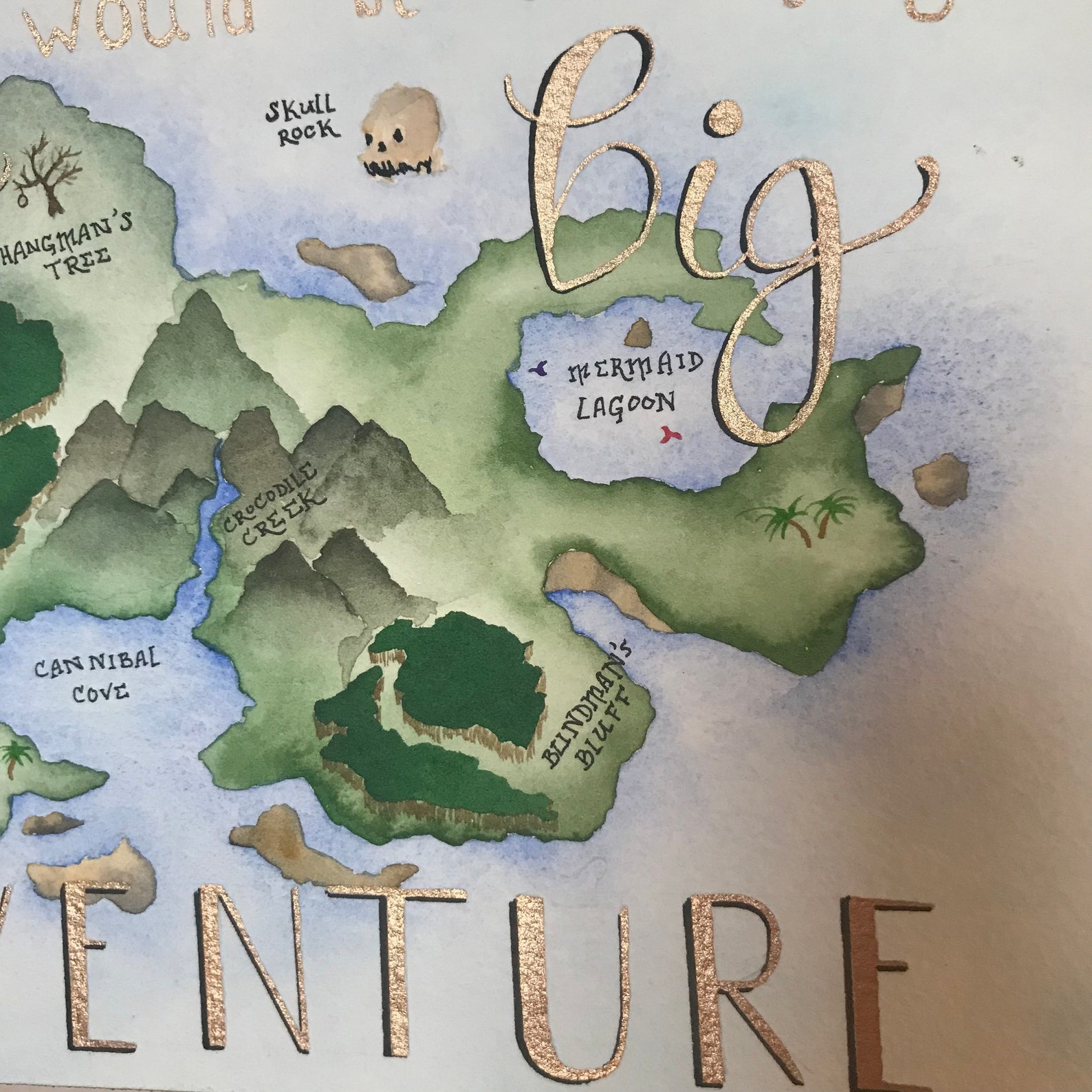 Adventure | Peter Pan Neverland Map Watercolor | Digital Print Instant ...
