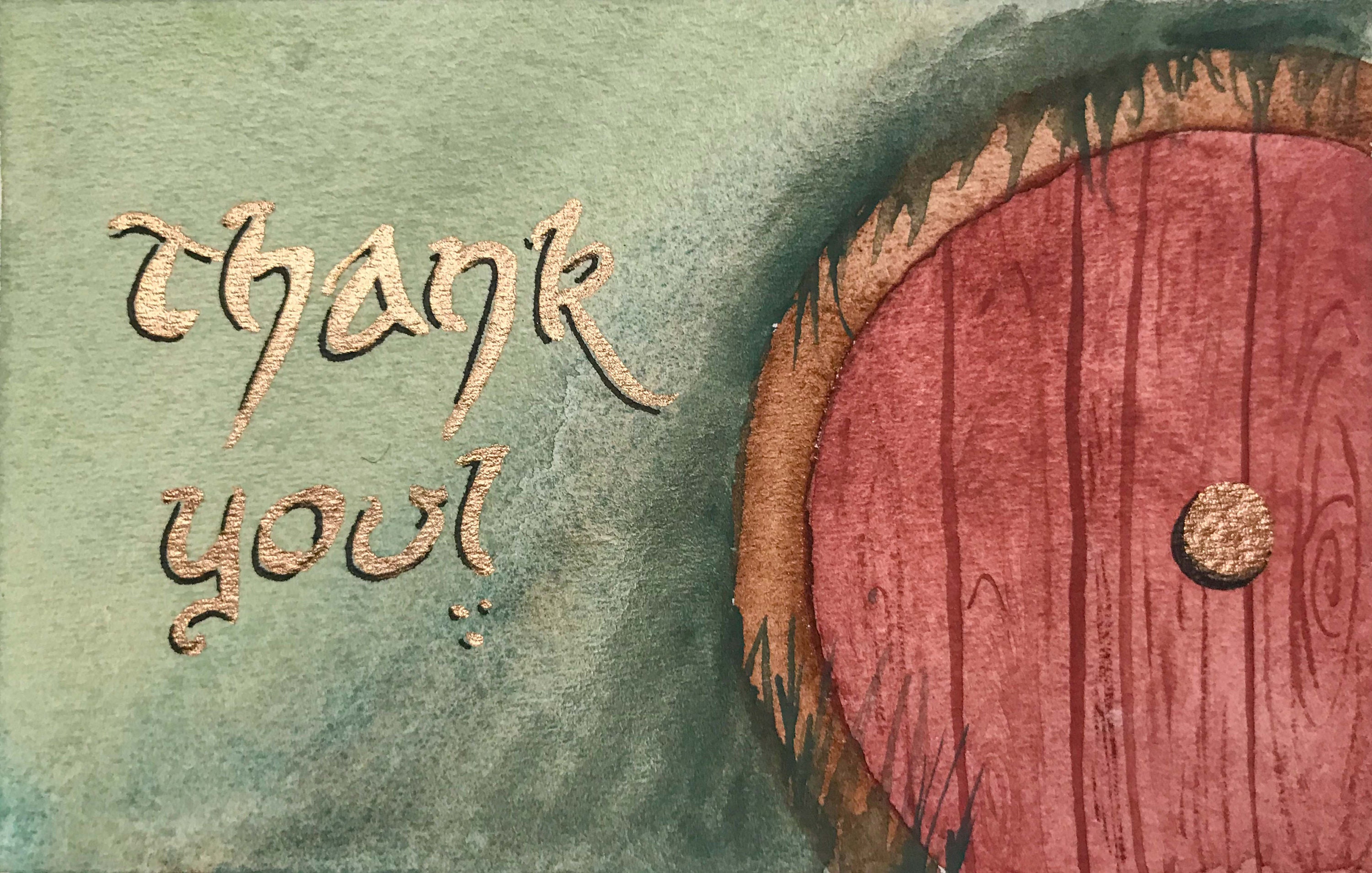 Hobbit Hole Thank You Notes Lord of the Rings Inspired Cards Printable ...