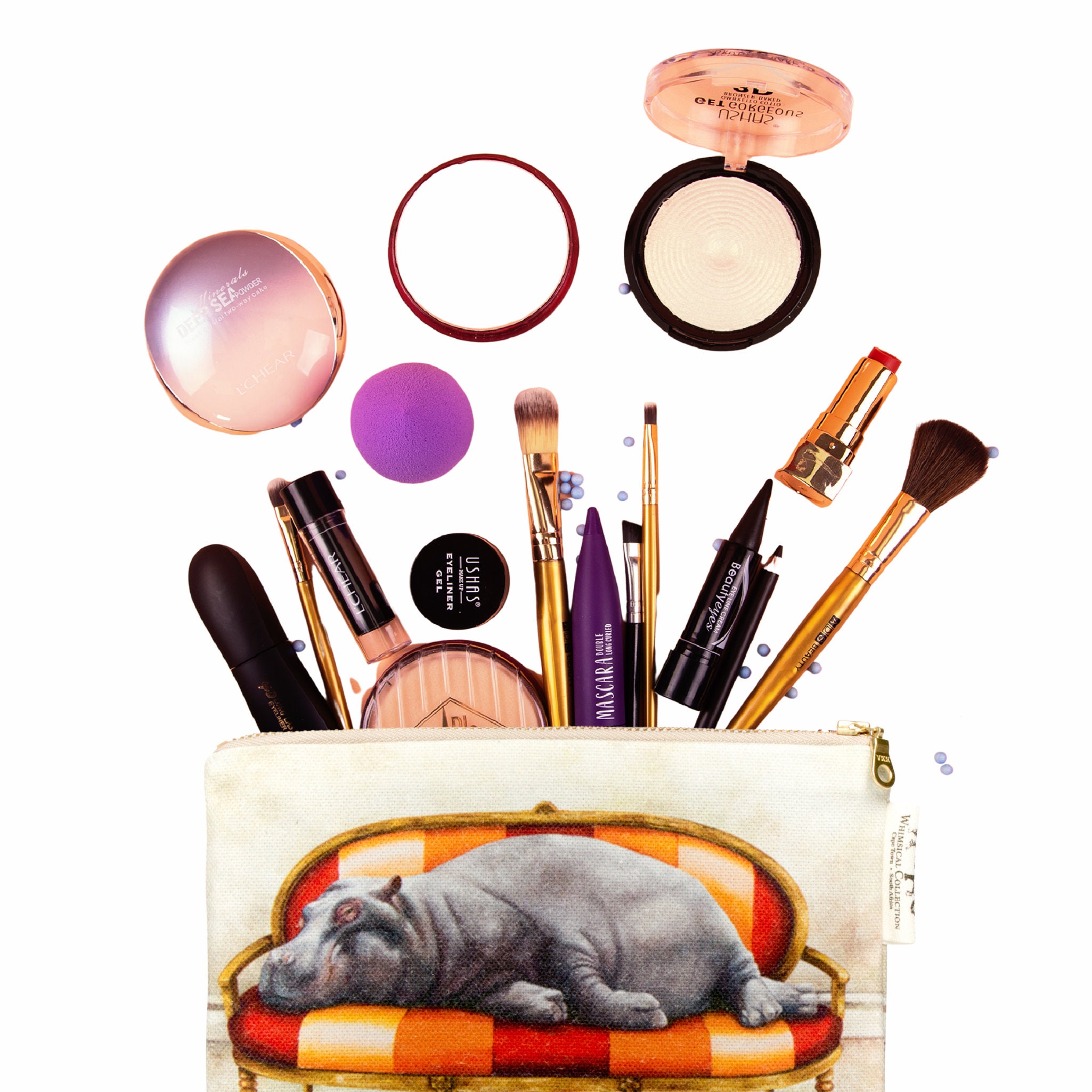Cosmetic Bag LEISURE HIPPO Make-up Bag Makeup Bag Handmade in Cape Town ...