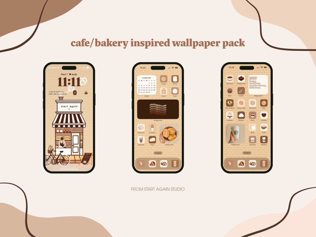 Cafe Bakery Neutral Aesthetic Minimal Wallpaper Icons Pack - Etsy