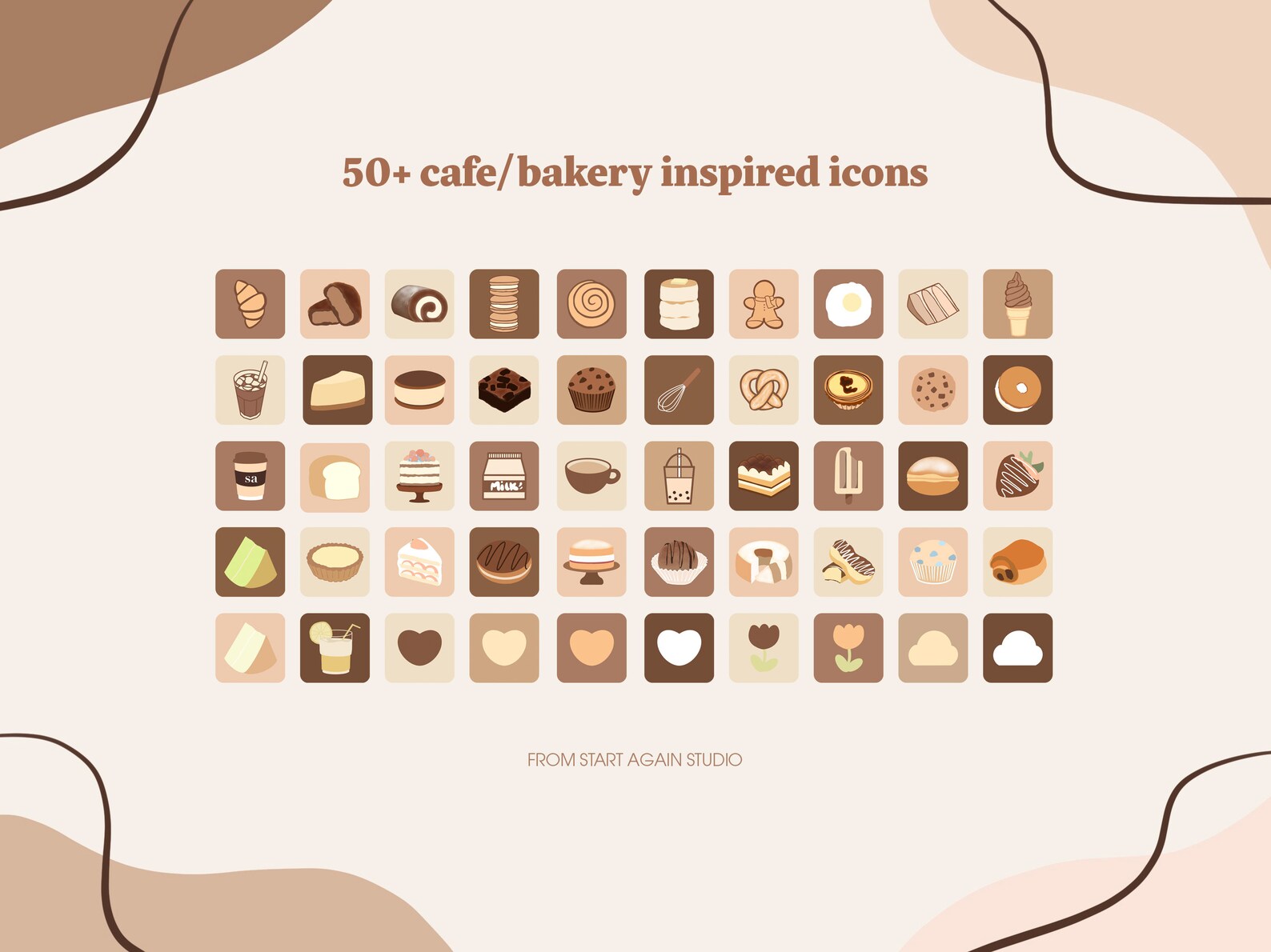 Cafe Bakery Neutral Aesthetic Minimal Wallpaper Icons Pack - Etsy