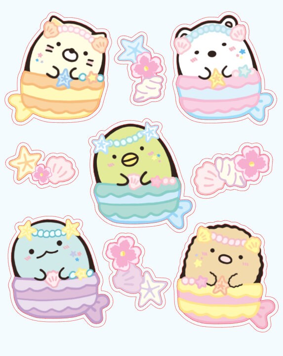 Sumikko Gurashi Mermaid Sticker Sheet - Etsy