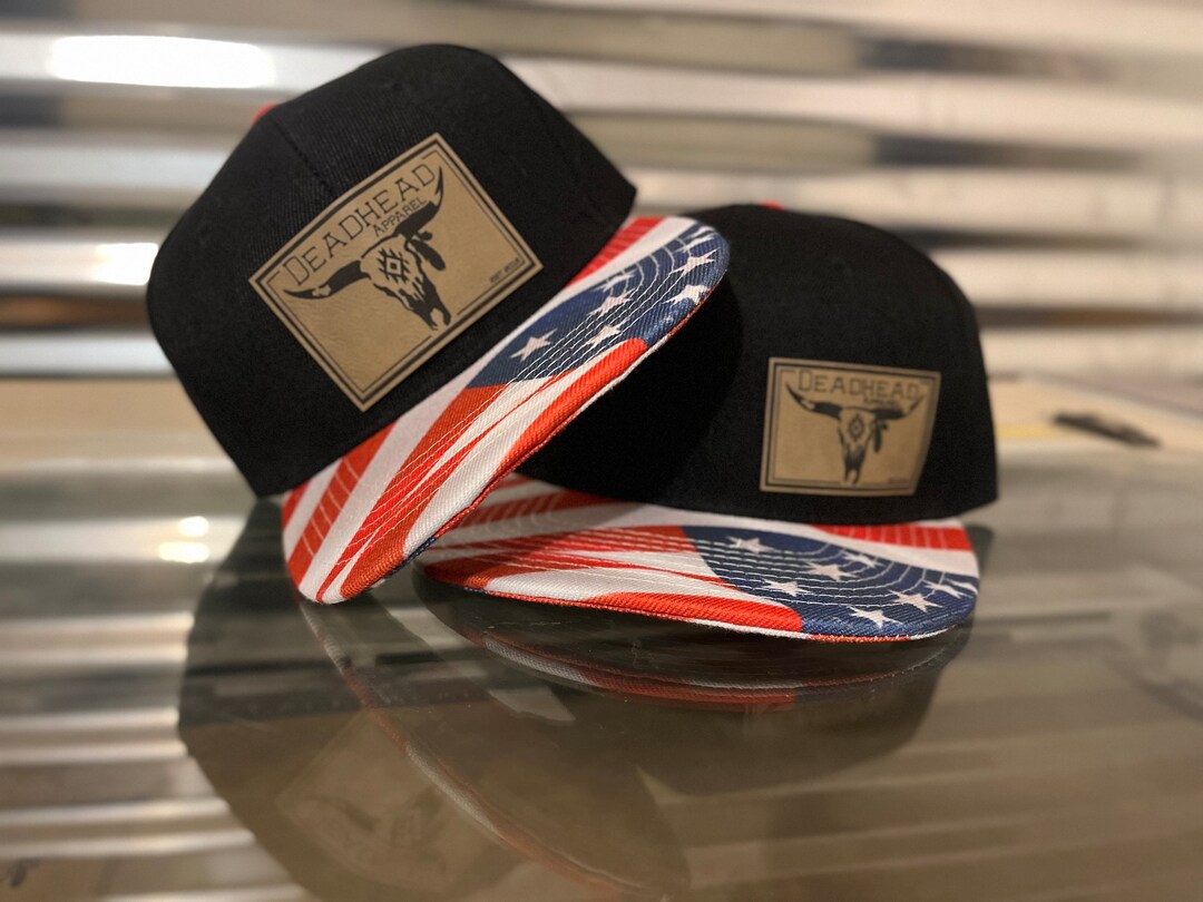 Flatbill Deadhead USA Leather Patch Hat - Etsy