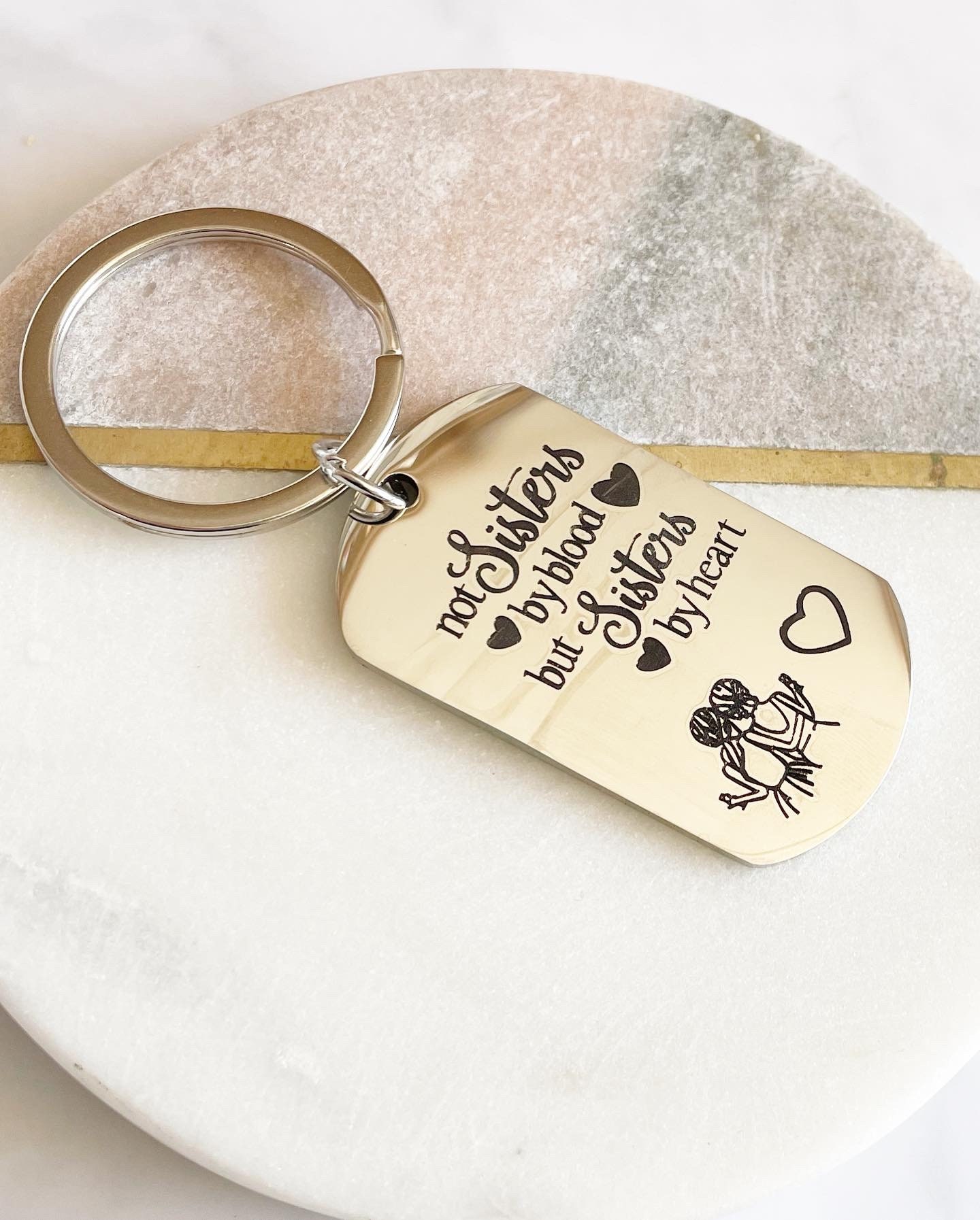 Not Sisters by Blood but Sisters by Heart Friendship Keyrings - Etsy