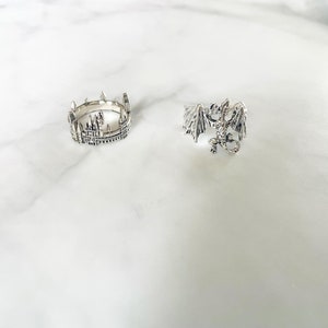 Dragon and Castle Ring - Etsy