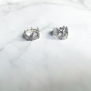 Dragon and Castle Ring - Etsy