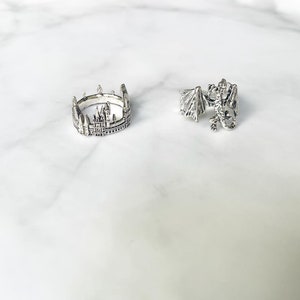 Dragon and Castle Ring - Etsy