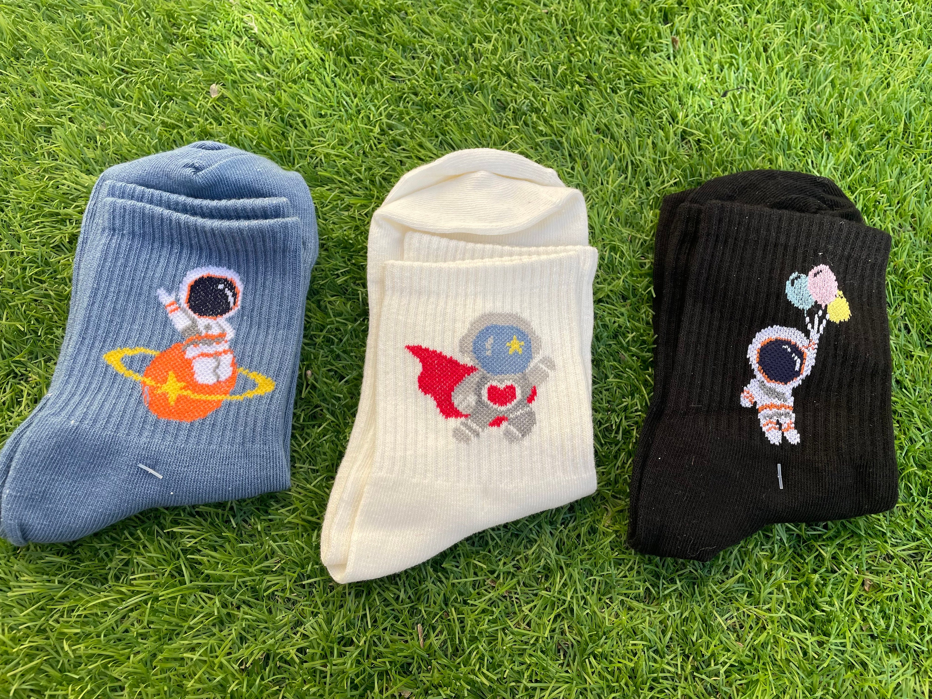 Novelty Space / Astronaut / Gift Menswear / Women’s Wear Socks - Etsy