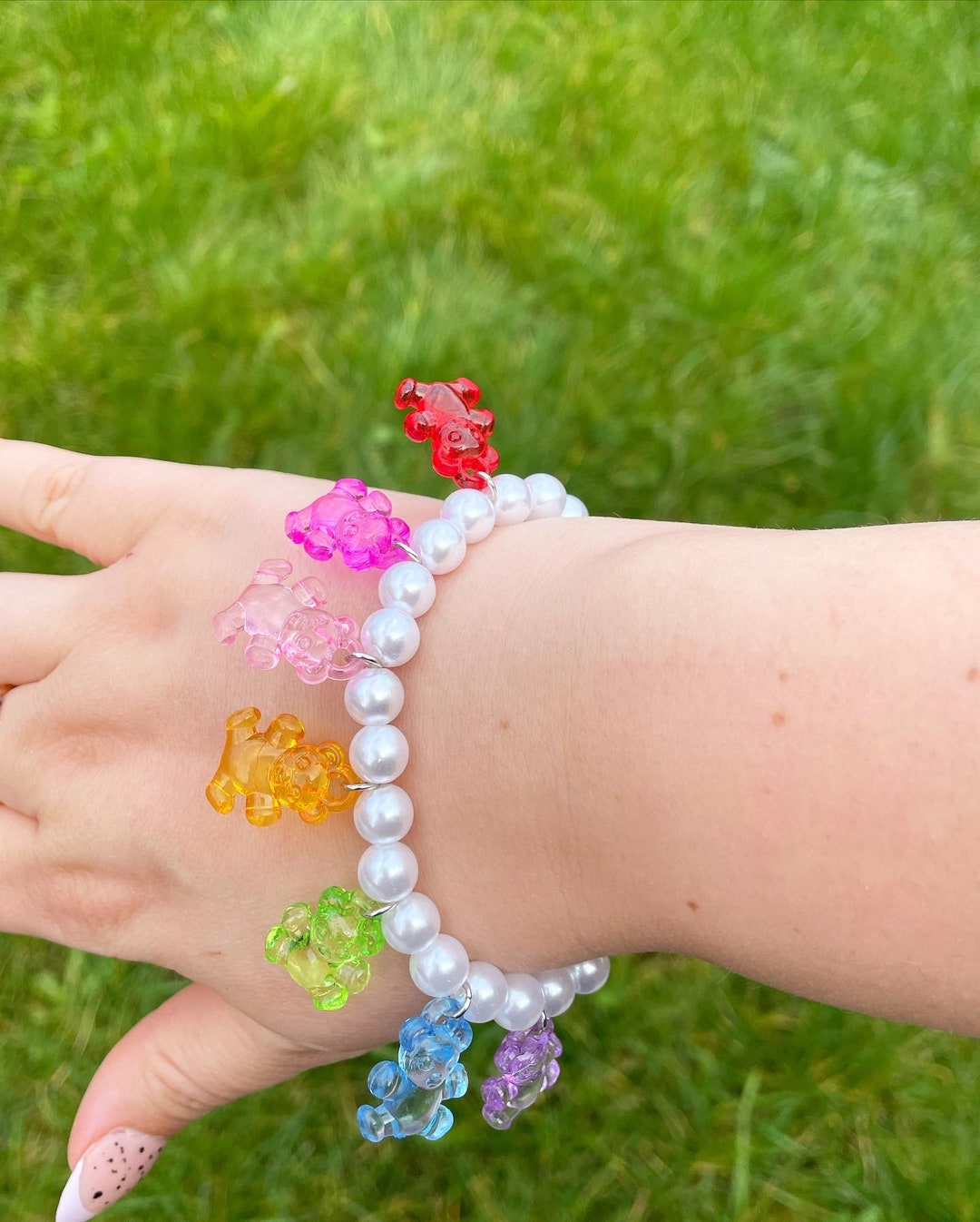 Gummy Bear Charms Pearl Bracelet - Etsy