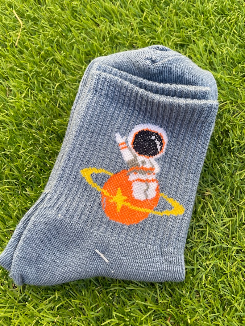 Novelty Space / Astronaut / Gift Menswear / Women’s Wear Socks - Etsy