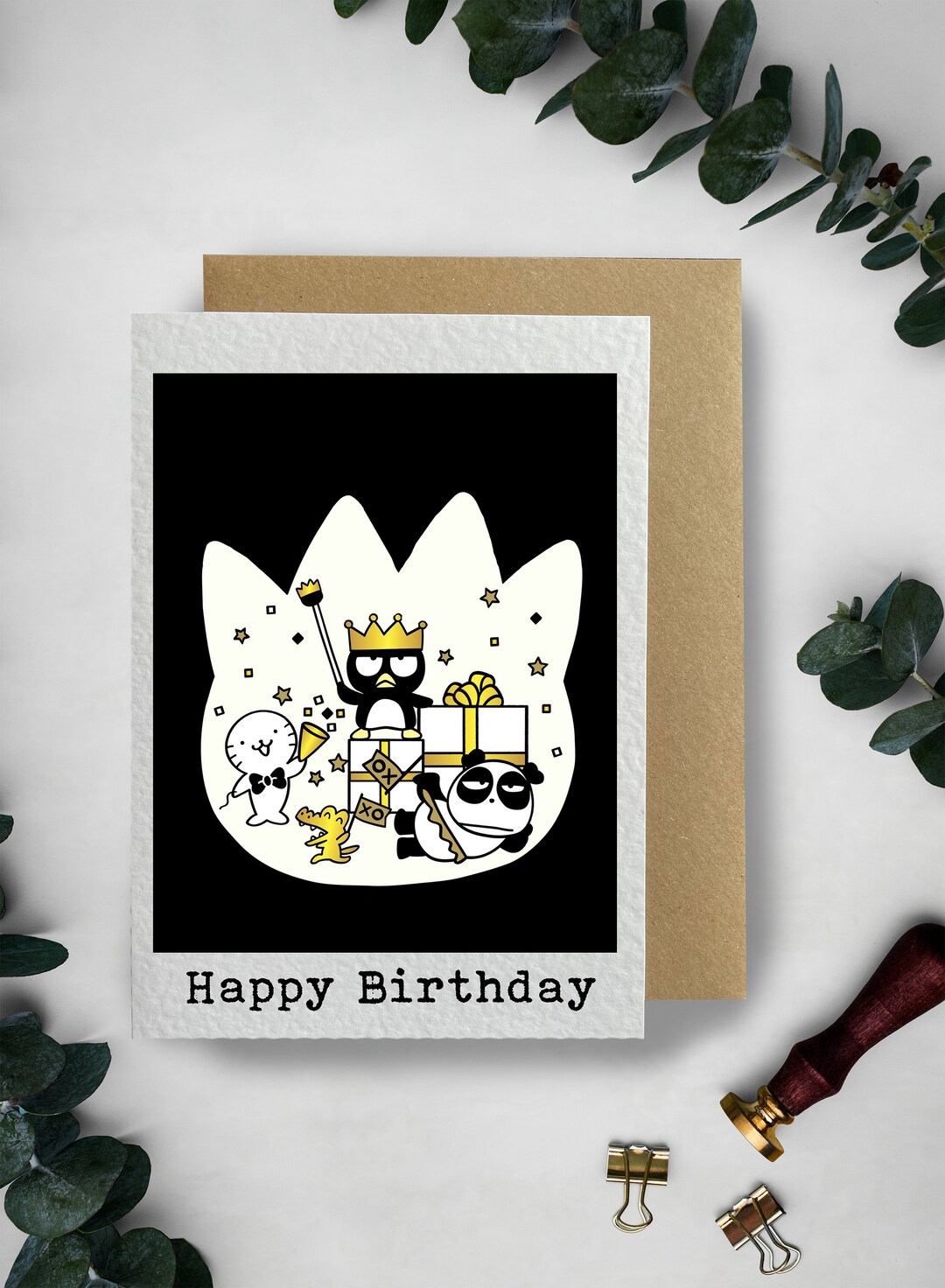 Bad Badtz Maru Sanrio Penguin Mischievous Punk Grumpy Black and White ...