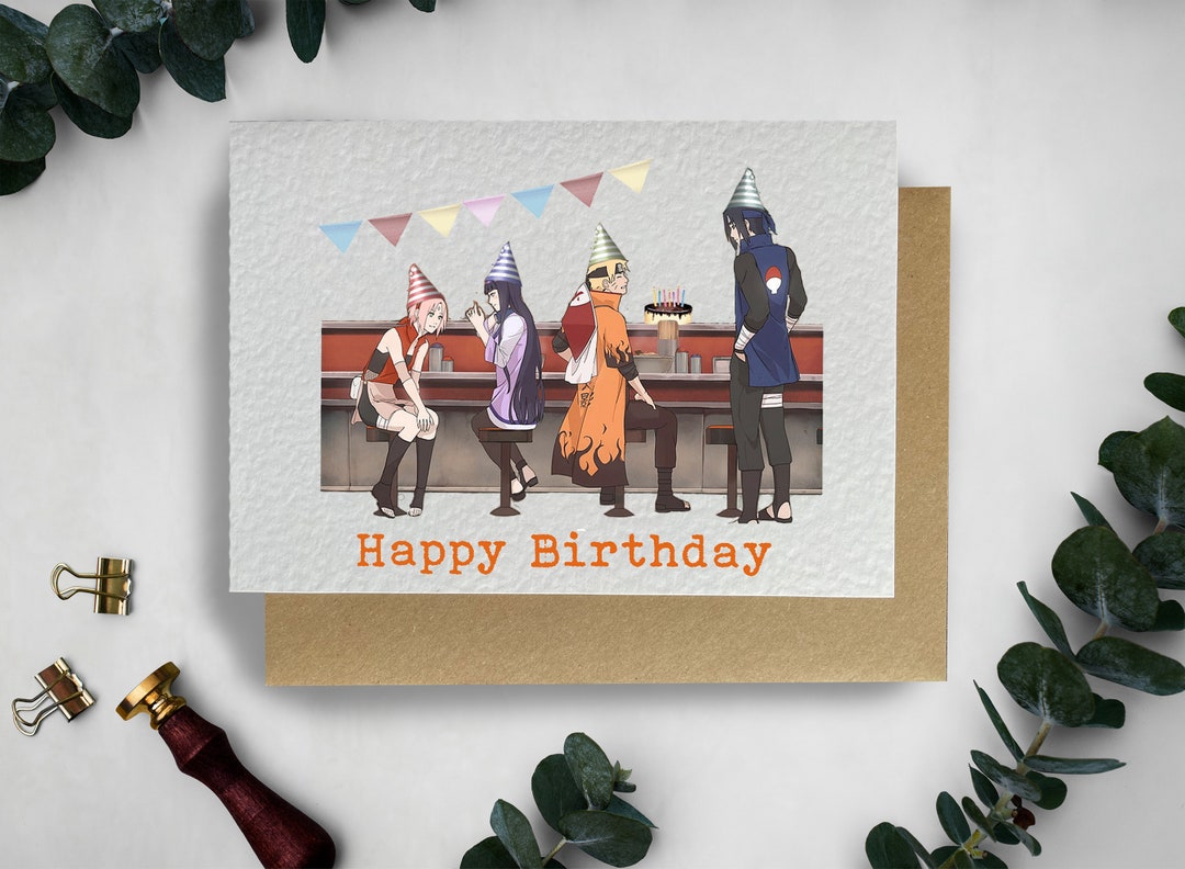 Naruto Birthday Card – Anime-inspired Greeting With Sasuke & Kakashi ...