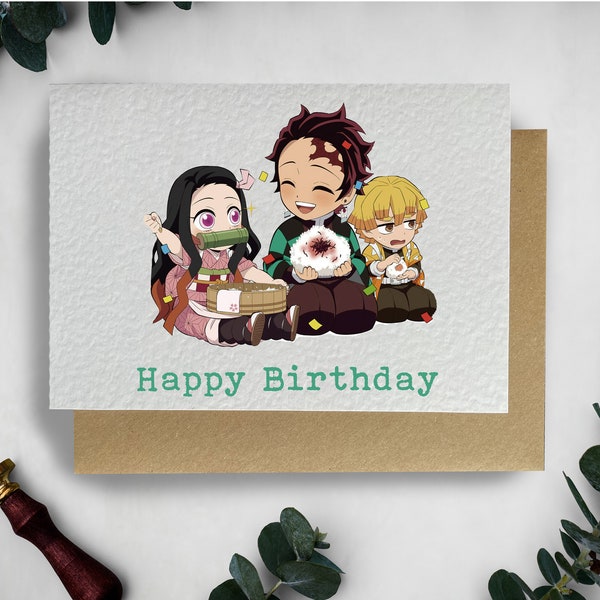 Demon Slayer Birthday Cards - Etsy UK