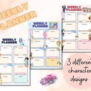 Bluey & Friends Children's Fun Daily Weekly Monthly Character Planner ...