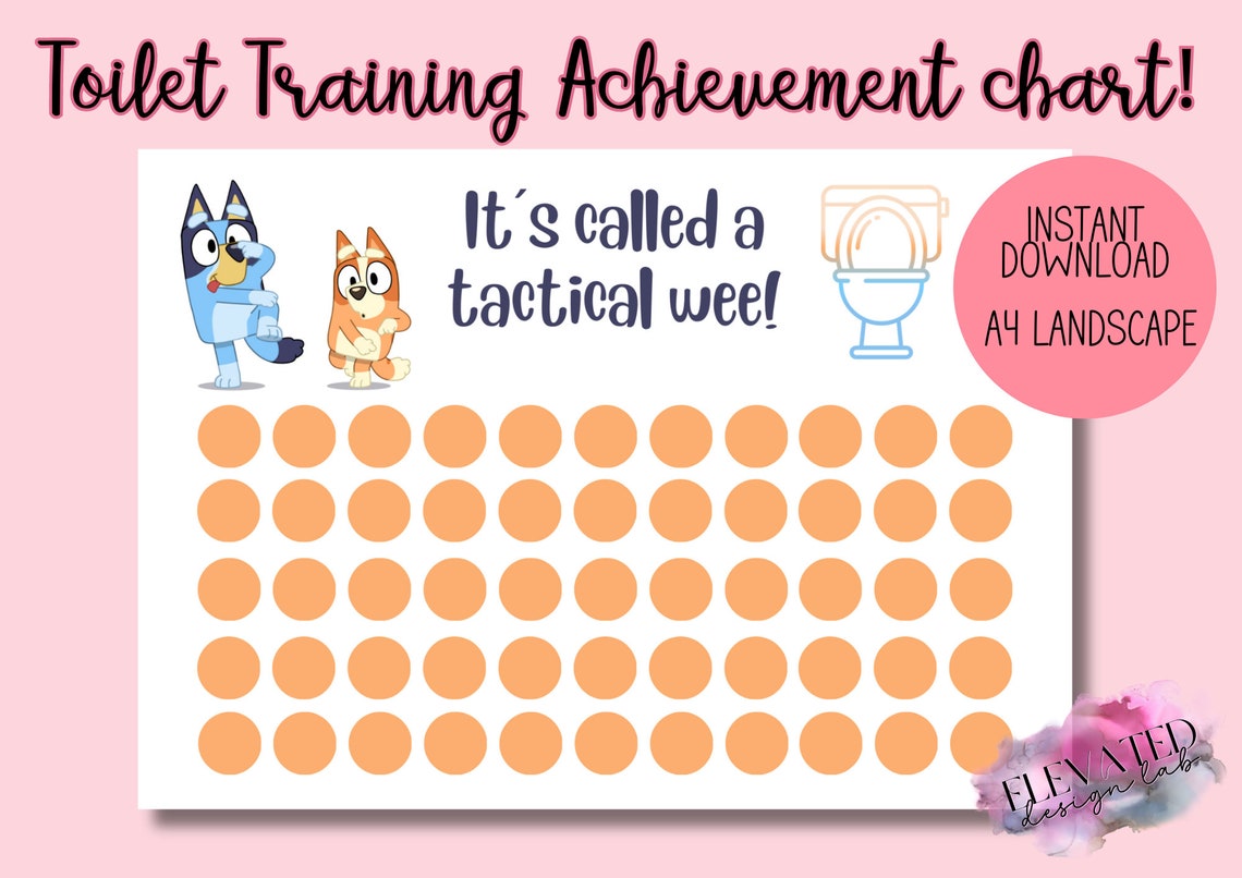 Bluey and Friends Toilet Training Achievement Chart With - Etsy UK