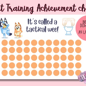 Bluey and Friends Toilet Training Achievement Chart With - Etsy UK