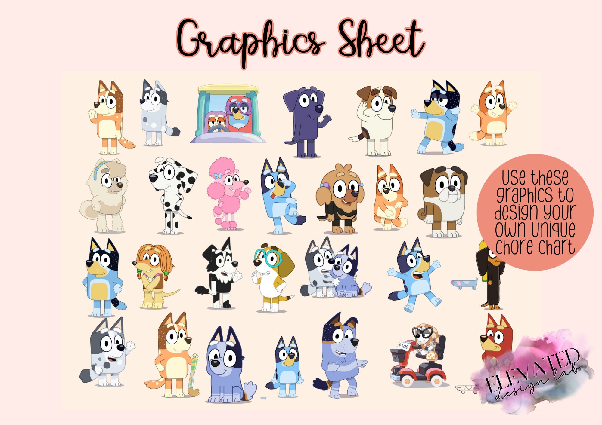 Bluey & Friends Chore Chart Help Keep Your Kids on Track and Help Them ...