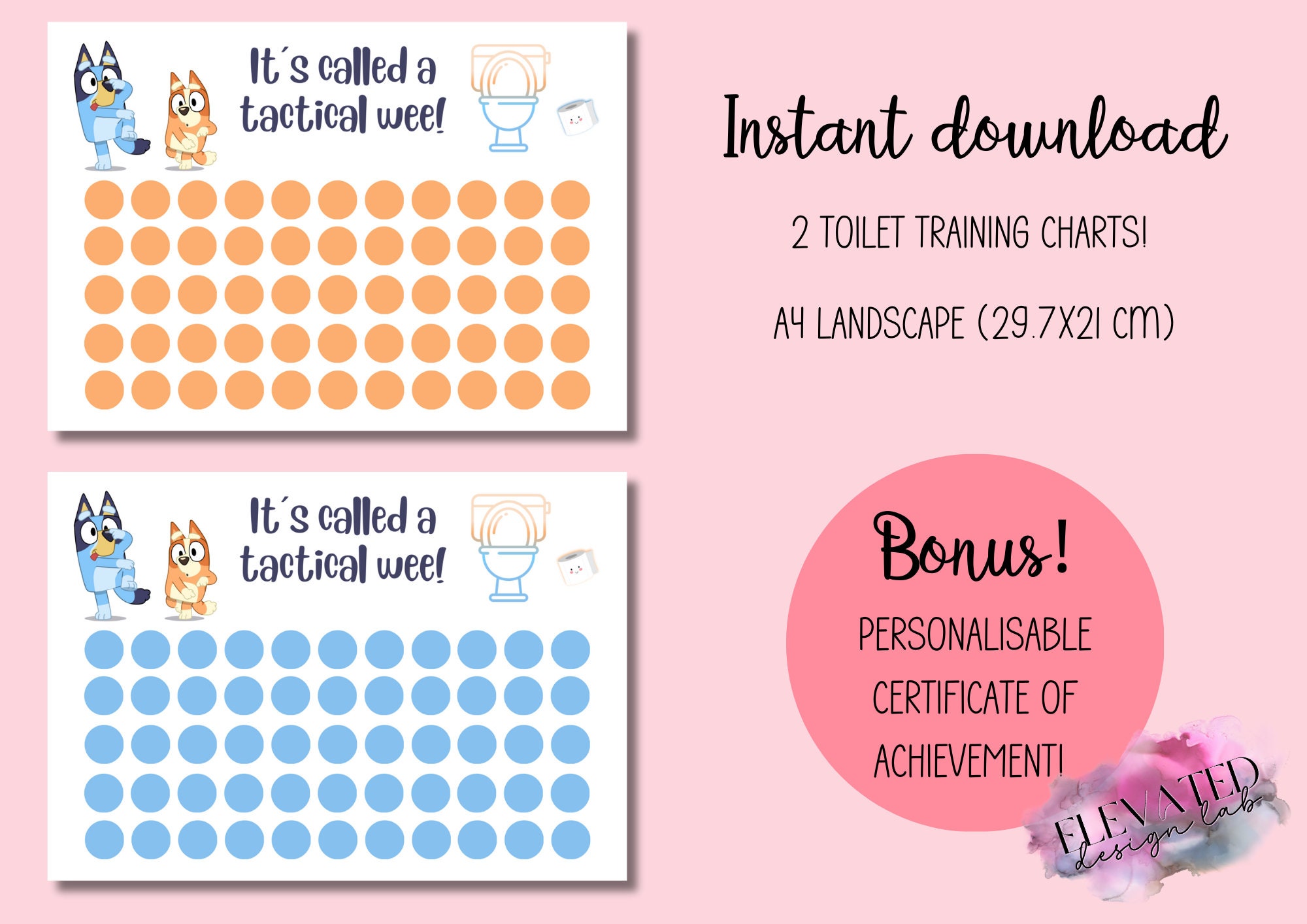 Bluey and Friends Toilet Training Achievement Chart With - Etsy UK