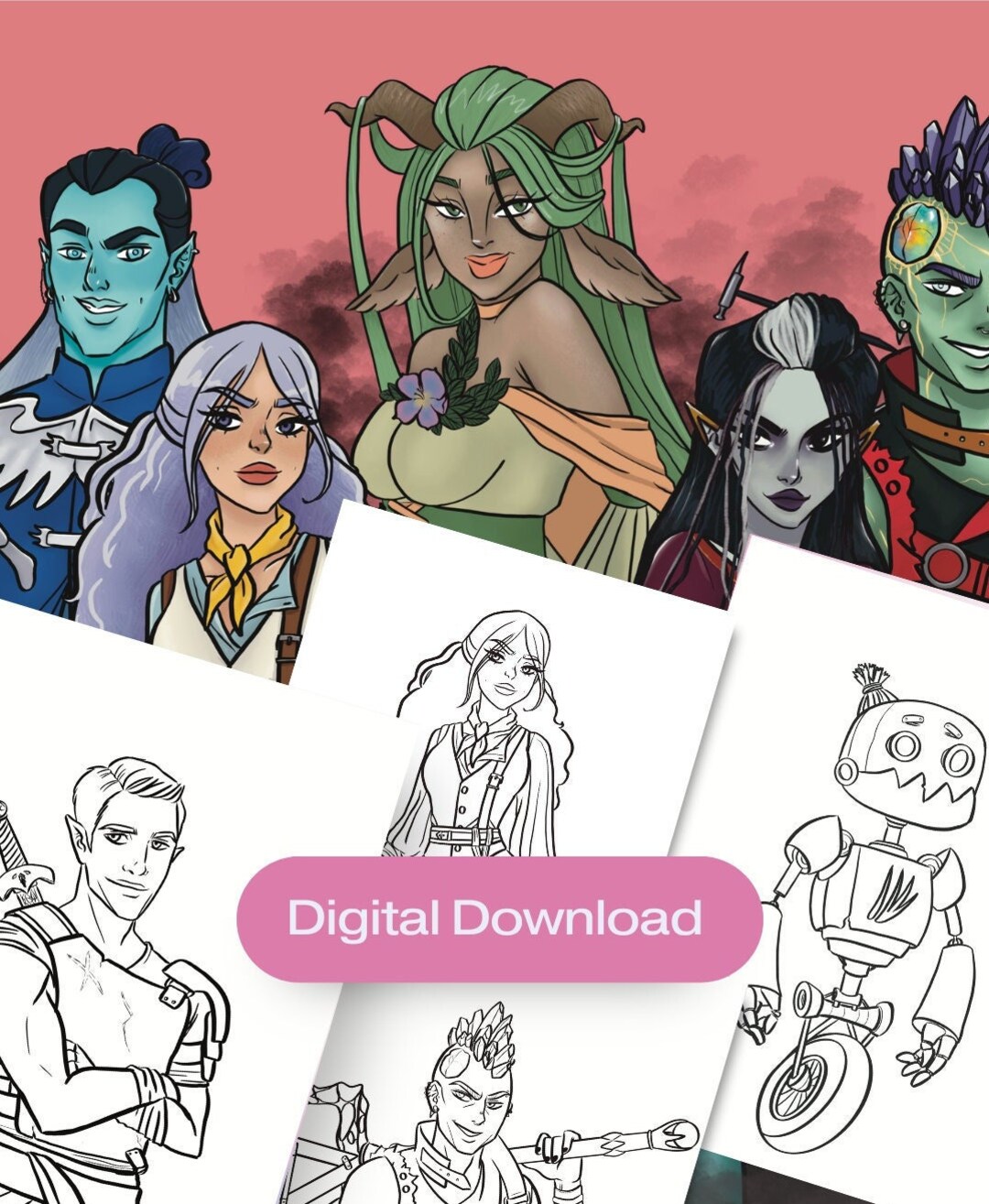 Critical Role Bells Hells Coloring Pages Printable Fan Art Set of 8 ...