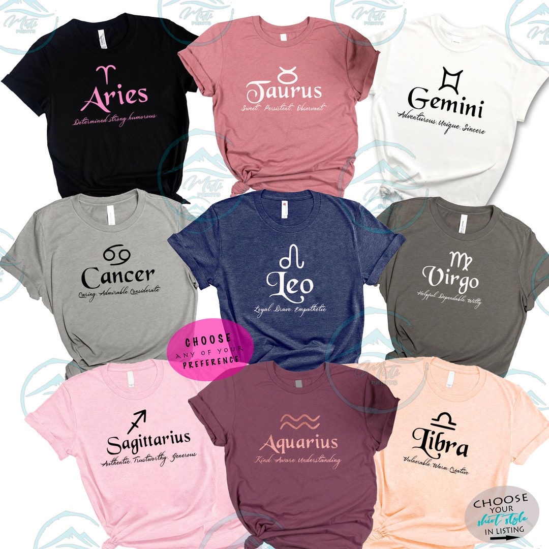Zodiac Signs Shirts Astrology Tshirts For Woman Horoscope T T